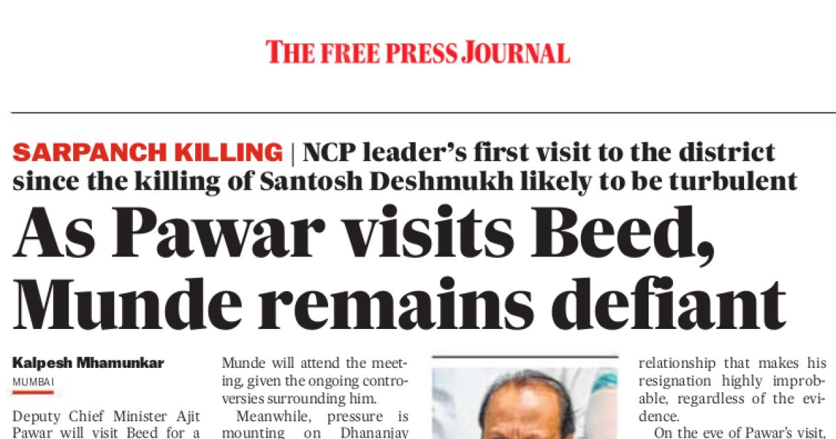 Clipping of Free Press Journal - Free Press - Mumbai Epaper