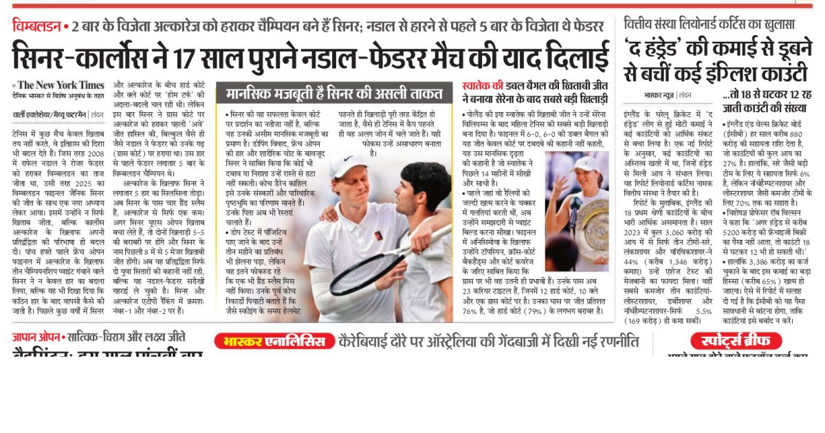 Clipping of Dainik Bhaskar Jabalpur Nagpur Group - मुंबई