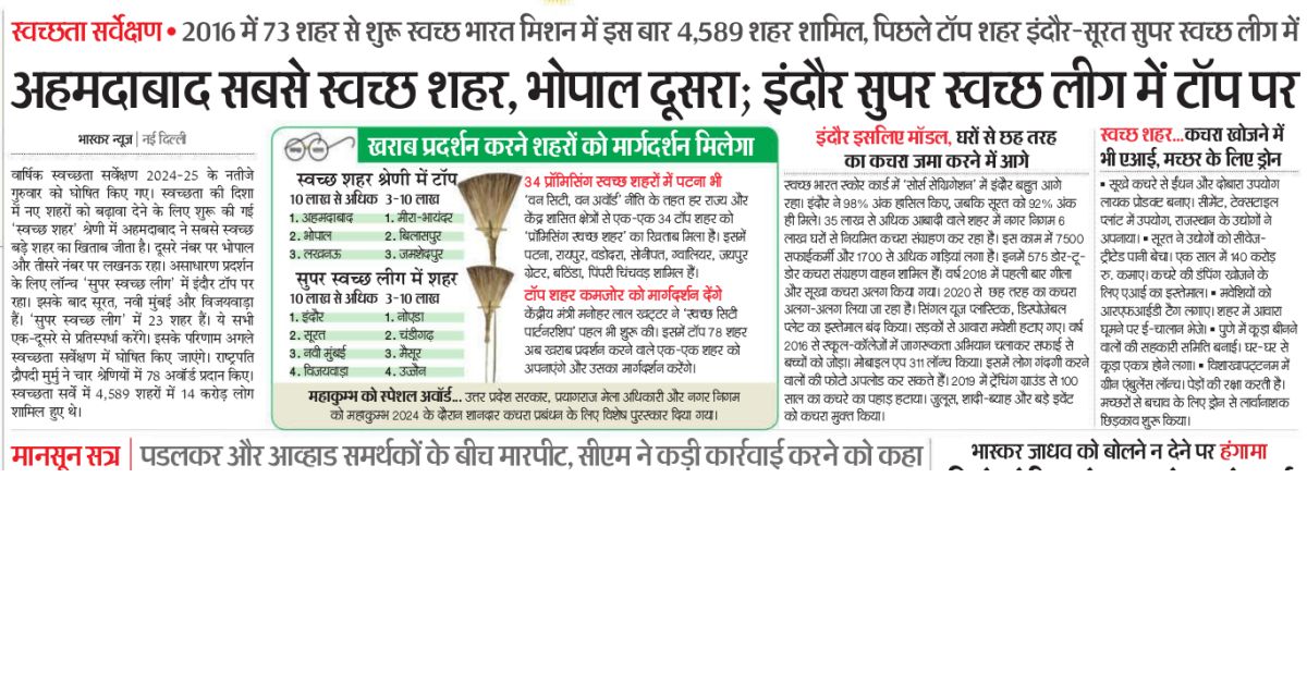 Clipping of Dainik Bhaskar Jabalpur Nagpur Group - मुंबई