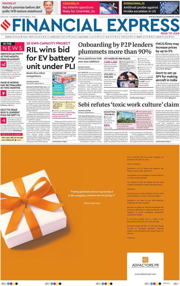 Financial Express Epaper: English E-paper, Today's Business Newspaper ...