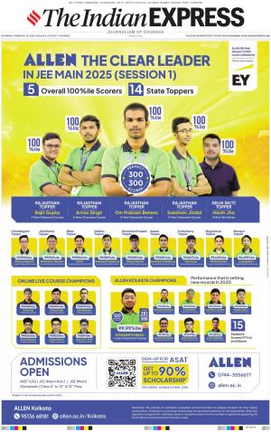 Indian Express Kolkata, Sat, 15 Feb 25