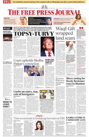 Free Press Journal Free Press - Mumbai Epaper, Thu, 3 Apr 25
